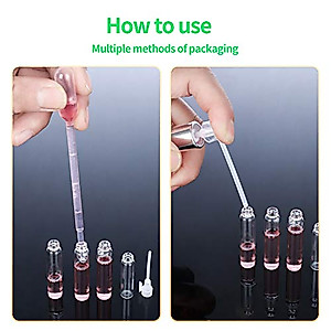 120Pcs 1Ml Mini Cute Empty Glass Perfume Essential Oils Sample Vials with White Plastic Rod Caps Glass Vials Sample Dropper Bottle for Essential Oils Aromatherapy (120Pcs 1Ml White Plastic Rod)