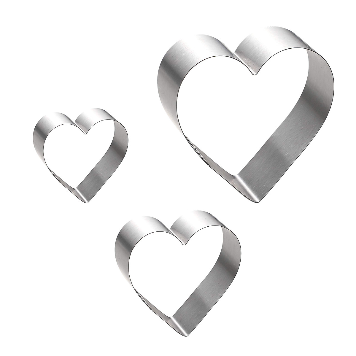 Large Round and Heart Cake Ring Set-4/6/8 Inch Biscuit Cutter Stainless Steel