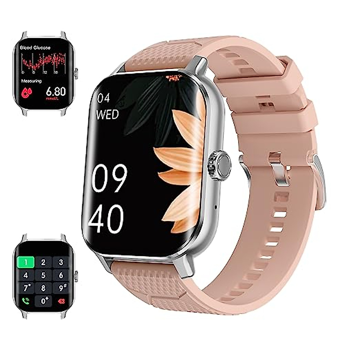 Womens Smart Watch with Blood Glucose Health Monitor, Answer/Make Call, Sleep/Activity Tracker, Touch Screen Bluetooth Watch for Android Phones iPhone, 100+ Sport Modes Fitness Watches for Women