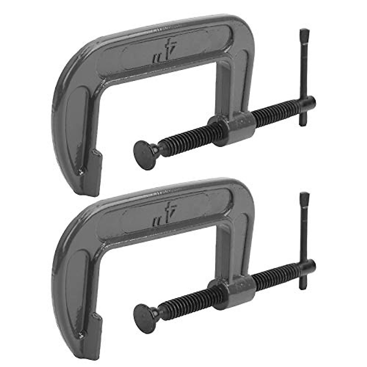 2Pcs Malleable Steel C Clamp, 4 Inch G Clamp with Wide Jaw Openings and T Bar Handle, Wood Working Tool, Welding Clamp, for Woodworking, Welding, Home Improvement and Building