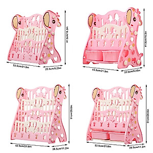 Qcwwy Kids Bookcase Stand, Mutifunctional Children Magazine Display Storage Shelf Plastic Toddler Bookshelf Suitable for Playrooms Bedrooms Living Rooms Study Rooms (5)