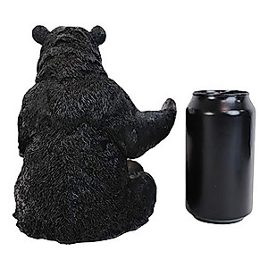 Ebros Rustic Cabin Lodge Decorative Sitting Black Bear Wine Bottle Holder Figurine 7.25" Tall Get Out of Hibernation Slumber Party Bears Beverage Storage Caddy Kitchen Cellar Organizer