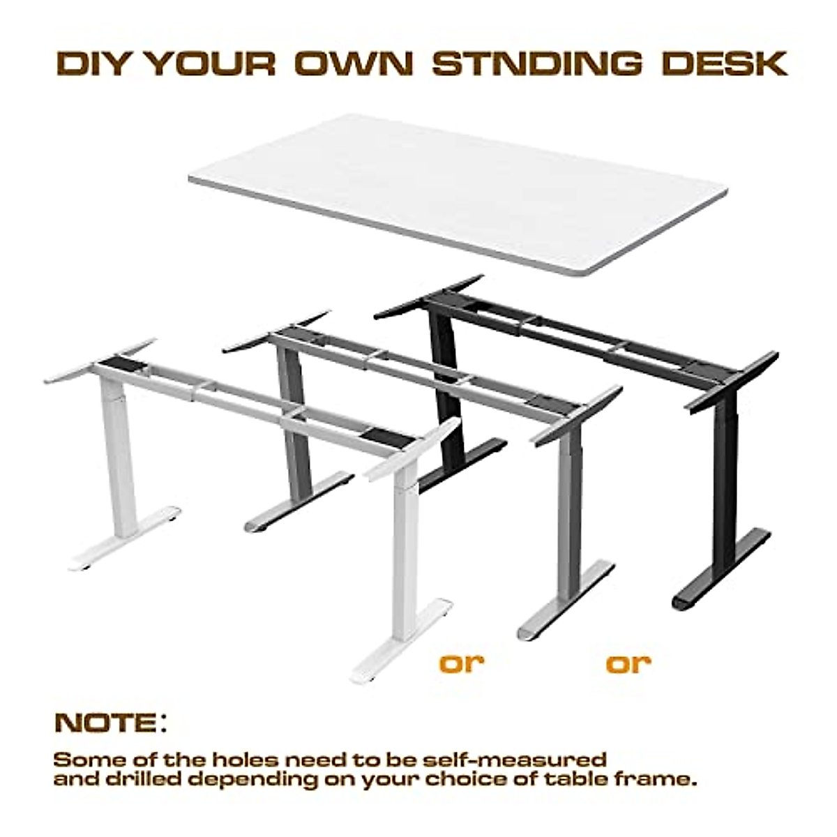 AIMEZO 47 x 24 inch Table Top Solid One-Piece Table Top Universal Desk Top for Standing and Sit to Stand Height Adjustable Desk FramesWhite