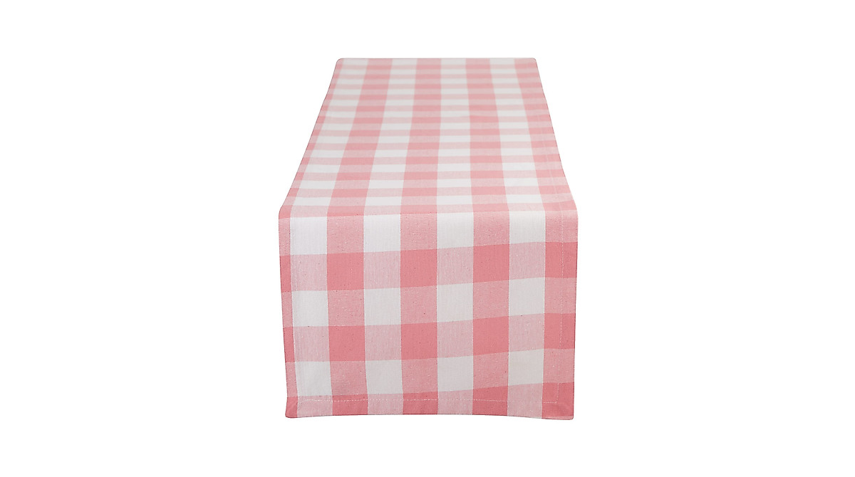 DII Buffalo Check Pink & White Table Runner - Farmhouse Decor