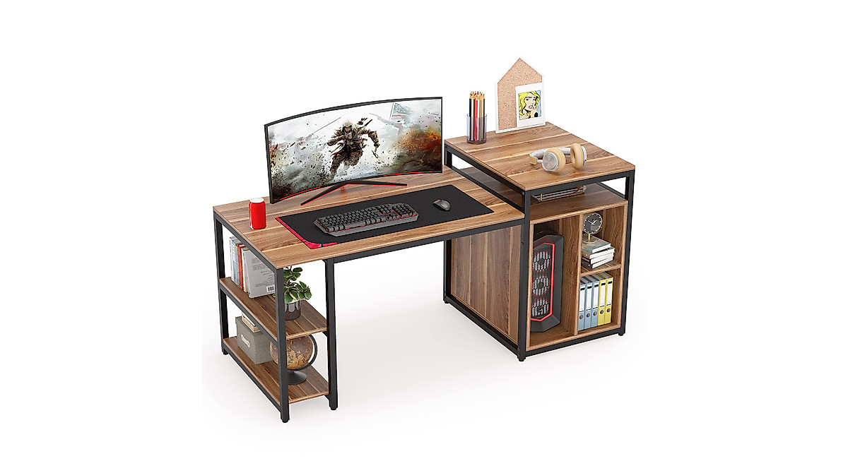 Large 70-Inch Computer Desk with Storage Shelf | Tribesigns Home Office
