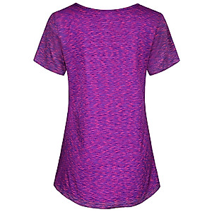 Kimmery Womens Workout Tops for Women Tops for Women Casual Summer Tops Athletic Tops for Women Yoga Tops Summer Shirts Purple Pink XXL