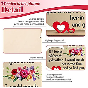 2 Pieces Godmother Gifts from Godchild Thank You for Being My Godmother Proposal Gifts Heart Wood Keepsake Inspirational Gift Idea for Godmother's Birthday Mother's Day God Mom Nurse