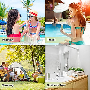 18 Pack Travel Bottles Set for Toiletries, TSA Approved Refillable Toiletry Containers Leak Proof Squeezable Silicone Travel Bottles Kit for Shampoo Conditioner Lotion Body Wash (2oz/3oz)