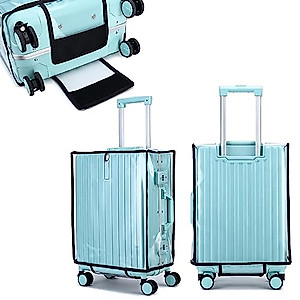3 Pieces Clear Luggage Covers for Suitcase TSA Approved PVC Waterproof Luggage Protector Suitcase Cover for Travel Packing (Black Border, 20'')