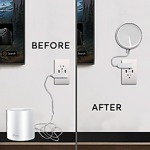 Bangcheer - Cable Organizer for Whole WiFi Booster, Home WiFi Mesh System for Tp Link Deco x20 and x60, Easy-to-Install Wall Mounted Holder for WiFi Booster, White, Pack of 3