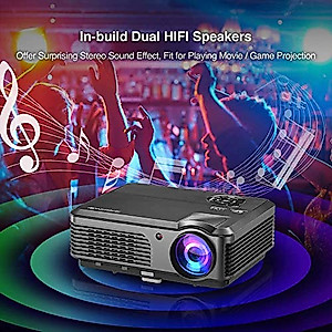 Full HD 1080P Android Projector with WiFi and Bluetooth, Wireless Projectors Sync Screen for iPhone iPad, Big Screen Display Video Proyector Outdoor Movie Night Backyard, 4D Keystone & Zoom, HDMI