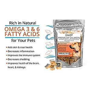 IMK9 Freeze Dried Salmon Dog Treats – High Value Training, High Protein, Natural Omega 3-6 Fish Oil – Wild Caught – 100% Pure Fish with Skin – Single Ingredient, Gluten, Grain Free – Made in The USA
