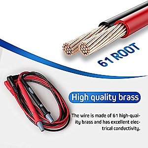 Multimeter Test Leads Kit,HANDSKIT 16 Pieces Testing Lead with Alligator Clips Stackable Banana Plug Test Hook Replaceable Gold-Plated Multimeter Needle Probes and Back Probe Pins
