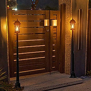 IBalody Outside Post Light Retro Garden Pillar Lantern Outdoor Waterproof Lawn Garden Landscape Community Street Exterior Column Lamp (Size : 180cm)