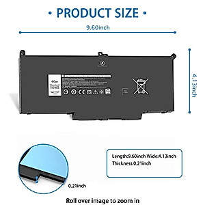VNYUNQWE F3YGT Latitude 7480 Battery 7490 Battery 2X39G 60WH for Dell Latitude 12 7000 7280 7290/13 7000 7380 7390 P29S002/14 7000 7480 7490 P73G002 Series DM3WC KG7VF P73G 451-BBYE 453-BBCF
