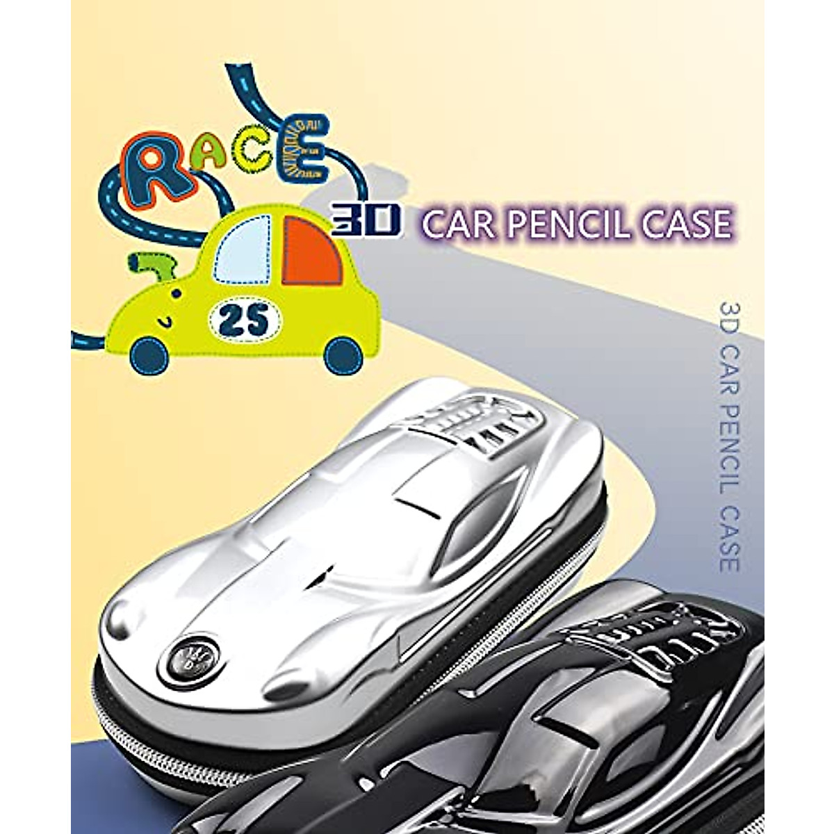 Sports Car Pencil Case, Pencil Case for boys, Pencil Case for School, Pencil Case for School boys,3D Pen Pouch Holder for School Students Boys Teens (black)