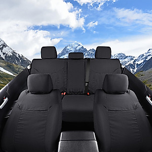 Truckiipa Tacoma Seat Covers Full Set Custom Fit for 2016-2023 Tacoma Double/Crew Cab SR SR5 TRD Sport TRD Off-Road TRD Pro Limited,Canvas Truck Carseat Seat Protectors(Full Set, Black)