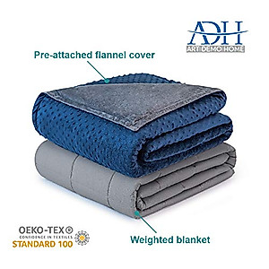 ART DEMO Demo Home Weighted Blanket with Removable Cover Full Size Bed for Individual Between 140-190 lbs WB-FL-NV-15LB Navy 60"×80" 15lbs