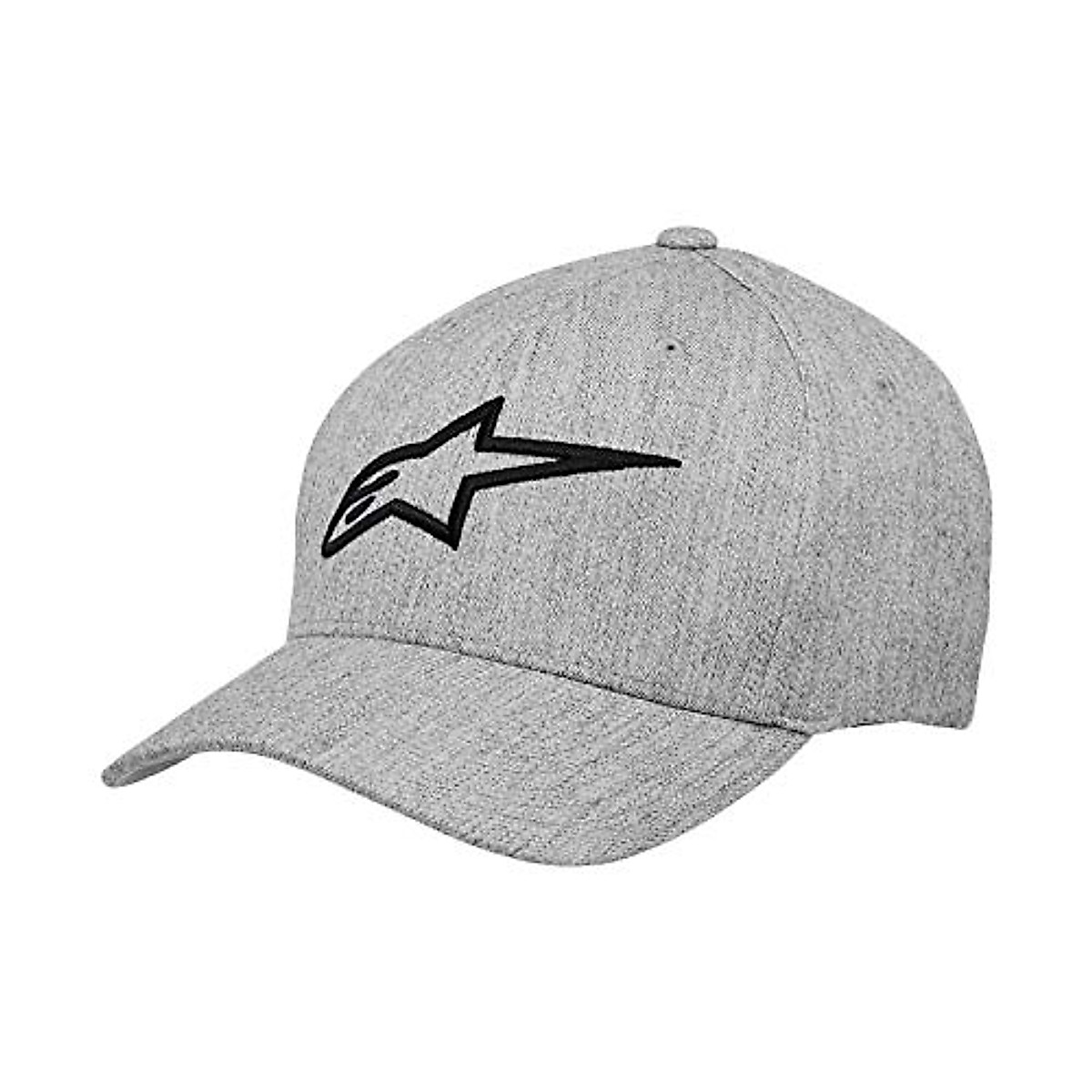 Alpinestars mens Curved Bill Structured Crown Flex Back 3d Embroidered Logo Flexfit Hat Cap, Ageless Black/White, Large-X-Large US