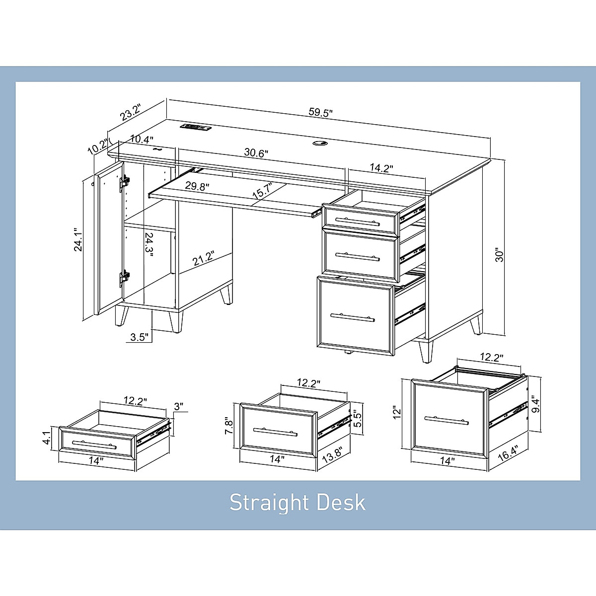 Realspace® Koru 60"W Straight Computer Desk With Integrated Power & Charging, Natural Oak
