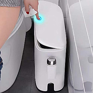 ANTCRZ Trash bin New 11L Plastic Trash Can Bathroom Waste Bin Toilet Dustbin Trash Basket Garbage Bucket Garbage Bag Holder Storage Container (Color : Gray Cloud)