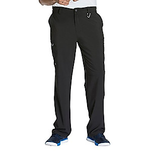 Cherokee Men's Scrub Pants Modern Fit 6 Pockets Tapered Leg with Drawstring CK200A, M, Black