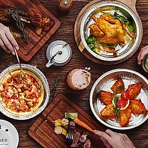 Air Fryer Aluminum Foil Liners, Disposable Air Fryer Liners: 50Pcs Non-Stick Air Fryer Liner - 7Inch Oil-Proof、Food Grade Cookware Round Baking Liner for Air Fryer, Frying Pan & More