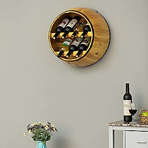 Vintiquewise Wooden Hanging Wine Barrel Wine Rack
