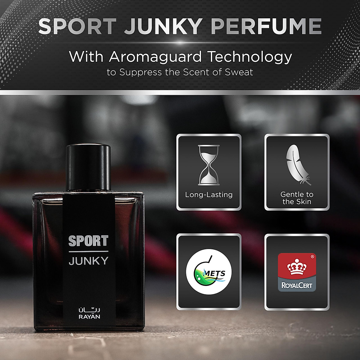 RAYAN Sport Junky Eau de Parfum - 100 mL, Citrus, Oriental, Amber Scent, Unisex, Travel Size