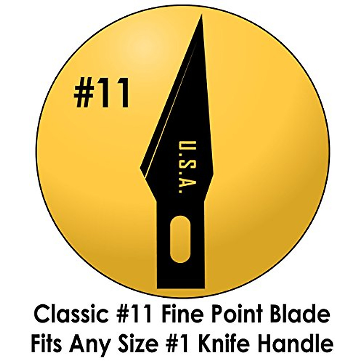 Premium USA-Made Steel Hobby Knife Blades Mega Bulk 100 Pack. Save Time and Shipping Costs! The Fine Point #11 Size Blade Universally Fits #1 Craft Knife Handles for Modeling and Papercraft Projects
