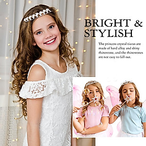 Yunlly 48 Pieces Crystal Tiara Crowns Set Princess Party Tiaras Bulk Silver Rhinestone Crown Accessories for Child Girls Birthday Prom (Classic Style)