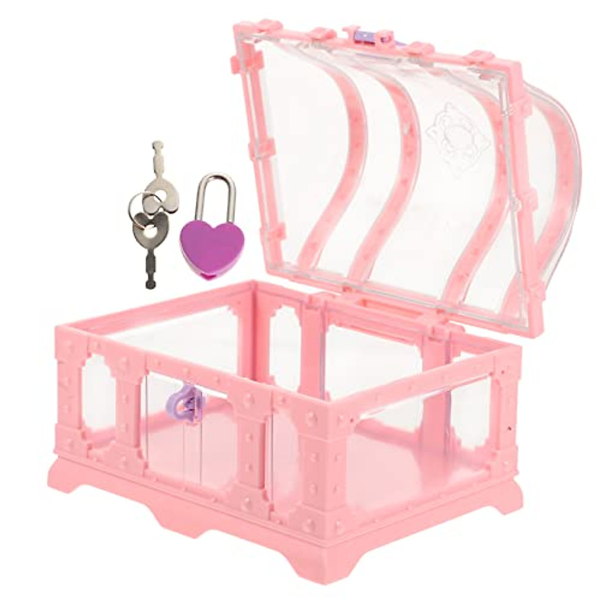 Operitacx Girl 3pcs Box Treasure Chest Pink Storage Box Plastic