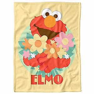LOGOVISION Sesame Street Lightweight Baby Blanket, 30&quot;X40&quot;, Flowers for You Unisex for Infants Girls &amp; Boys
