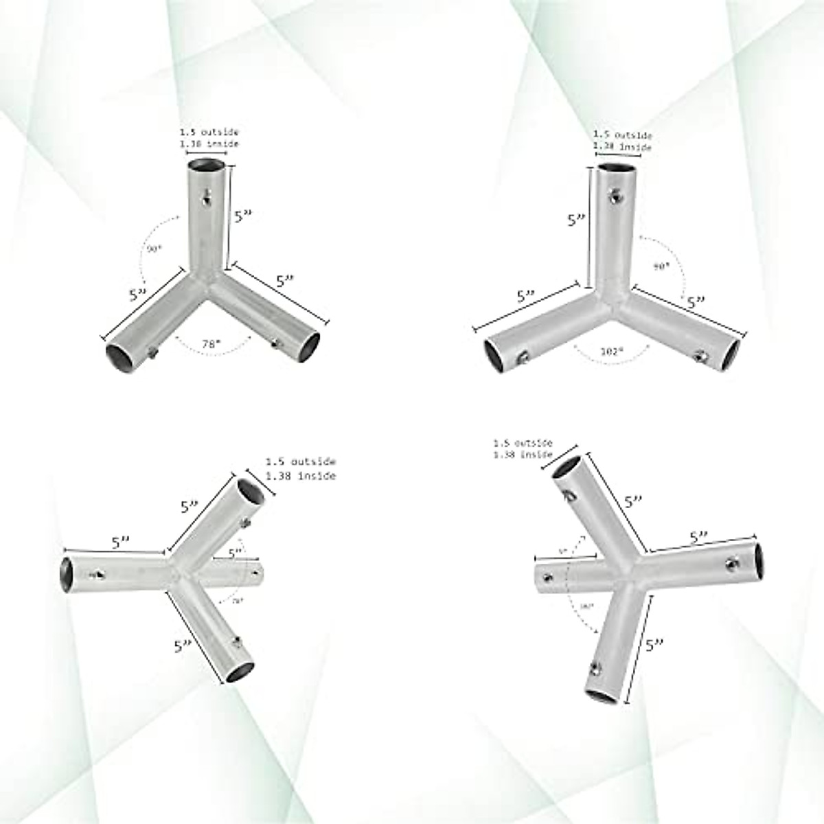 Simond Store Canopy Fittings Kit for 10’X 30’ Frame Slant Roof, Low Peak Connectors for Carport Frame Boat Shelter Outdoor Canopies Party Tents Garage Batting Cage Garden Shade