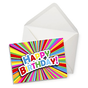 Birthday Cards Bulk, 50 Large 4x6 Inch Assorted Greeting Notes with Envelopes and Stickers, 10 Unique Designs, Thick Card Stock Box Set, Blank Inside