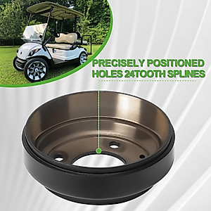10L0L Golf Cart Brake Drum/Hub Assembly for Yamaha G1 G2 G8 G9 G11 G14 G16 G19 G22 G29 1978-Up Gas or Electric Golf Cart OEM# JU0-G6521-00-00 (2 Pack)