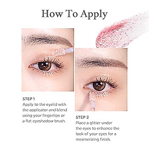 FLYNN Lightcatcher Liquid Glitter Eyeshadow | Long Lasting, Quick Drying, Lightweight Water Texture, No Fall-out | K beauty High-Impact Eye Looks (03 Peach Light) 0.12oz