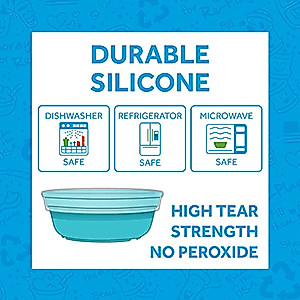 Re-Play - Made in USA - 5 Piece Toddler Feeding Set of 2 Wide Base Bowls, Silicone Storage Lid, Utensils - BPA Free - Made from Environmentally Friendly Recycled Milk Jugs - Black