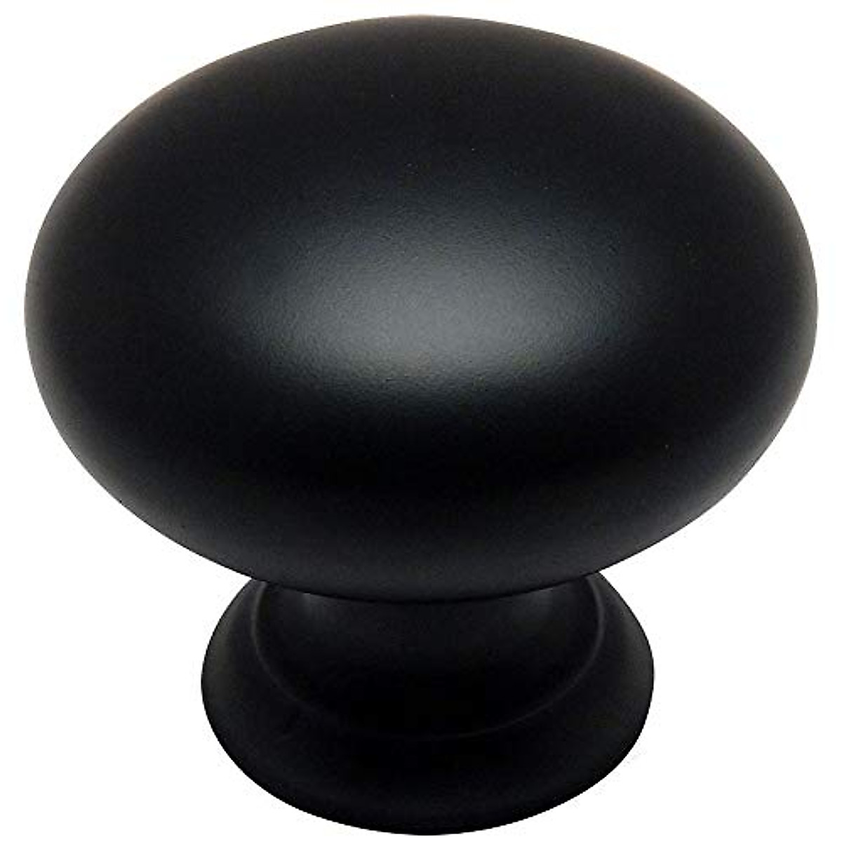 Cosmas 25 Pack 4950FB Flat Black Cabinet Hardware Round Mushroom Knob - 1-1/4" Diameter