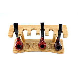Skyway 6 Pipe Wood Tobacco Pipe Stand Rack Holder - Natural Tan