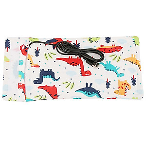 Portable Bottle Keep Warm, USB Travel Milk Heat Keeper Cotton Spandex Blend No Fluorescent Agent Baby Bottle Keep Warmer for Baby Milk (Dinosaur)