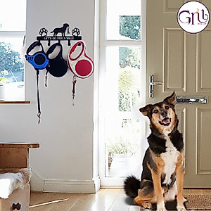 Dog Leash Holder for Wall - Leash Holder Wall Mount 15"x8" - Key Holder for Wall Decorative - Key Rack Gift for Dog Lovers - Dog Leash Hooks for Wall - Dog Mom Gifts for Women