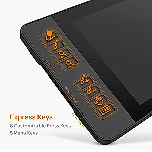 GAOMON PD1161 11.6 Inch Tilt Support Drawing Monitor,Pen Display,Graphic Drawing Tablet with Screen,Battery-Free Pen AP50 & 8 Shortcut Keys, for Drawing, Animation, Design, Photo/Video Editing Black