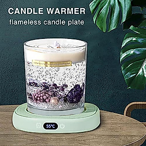 DUHEL Smart Coffee Mug Warmer for Drinks and Food,Candle Warmer Plate,Large Panel Heating Diameter Up to 130mm.Can be Used to Warmer Coffee,Milk,Tea,Cake,Egg Tarts,Candle Etc.(Green)
