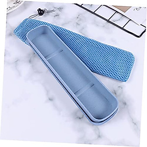 Cabilock Box Holder Net Color Cutlery Case Chopsticks Home for Bag Reusable Tableware Flatware Wheat Chopstick Outdoors Stationery Friendly Black Spoon Straw Fork Desktop Dinnerware