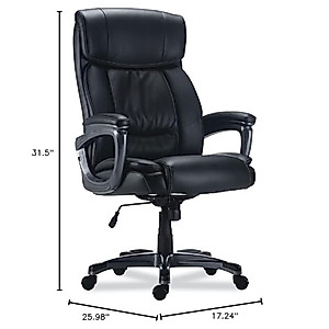 Alera ALEEG44B19 Egino Big and Tall Chair Supports Up to 400 lbs. - Black Seat/Back, Black Base