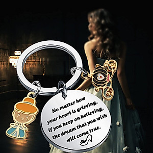 AKTAP Inspirational Gift Fairy Tale Princess Inspired Keychain Fairy Tale Jewelry Cartoon Princess Gift