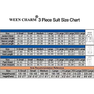 WEEN CHARM Men's Slim Fit 3 Piece Tuxedo Suit One Button Shawl Lapel Blazer Jacket Vest Pants Set Blue
