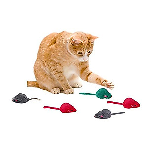 Kissmi 20 Pack Furry Cat Toys Mice Rattle Mice Cat Catcher Assorted Color