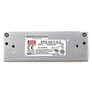 TorqCali EPS-65-7.5-C 65W Single Output Switching Power Supply 7.5V 8.68A, 84% Efficiency, Universal AC Input, Enclosed Type, for Robotics, Automation, and Industrial Applications